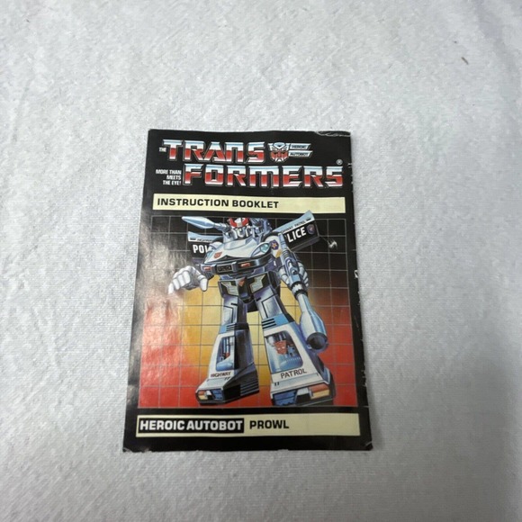 Hasbro | Toys | Vintage G Hasbro Transformers Prowl Instruction Booklet ...